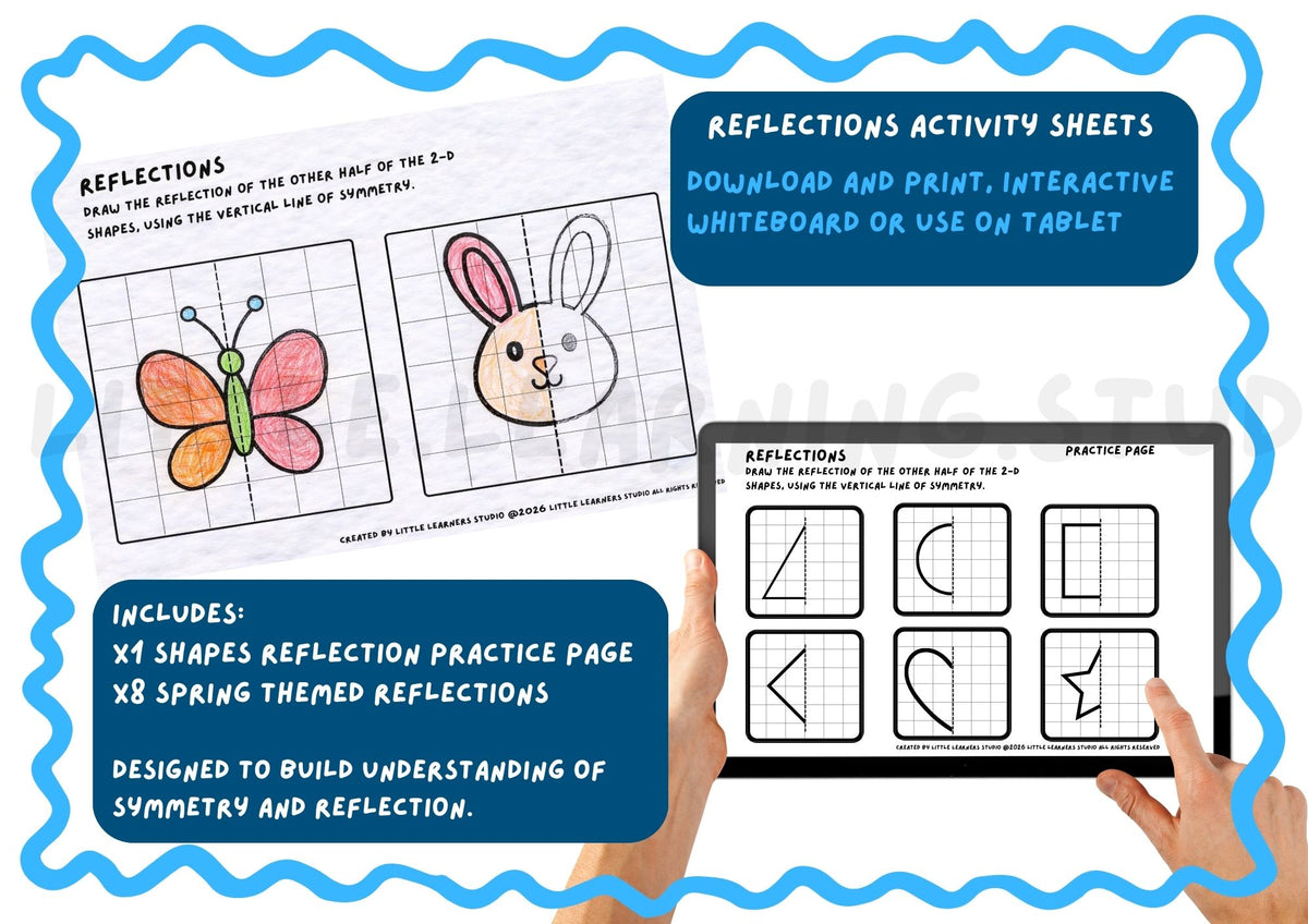 Maths Reflections Activity Sheets - Printable & Digital Download ...